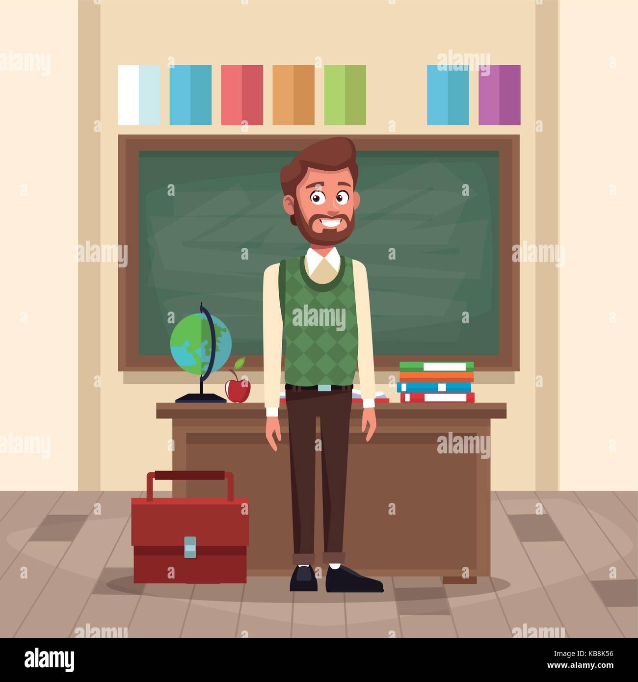 Teacher in classroom cartoon Stock Vector Image & Art - Alamy