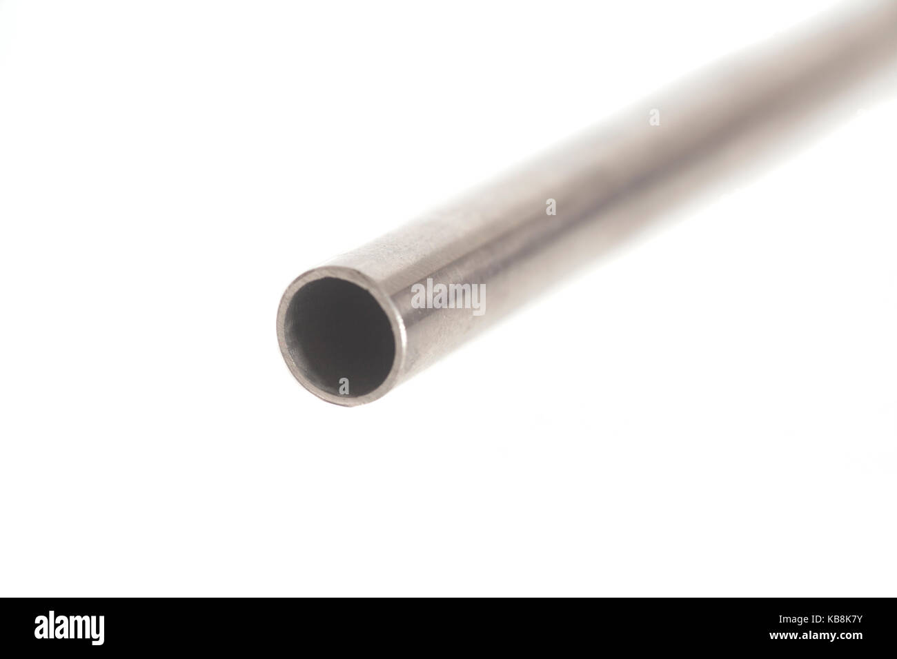 Steel metal tube isolated on white background Stock Photo - Alamy