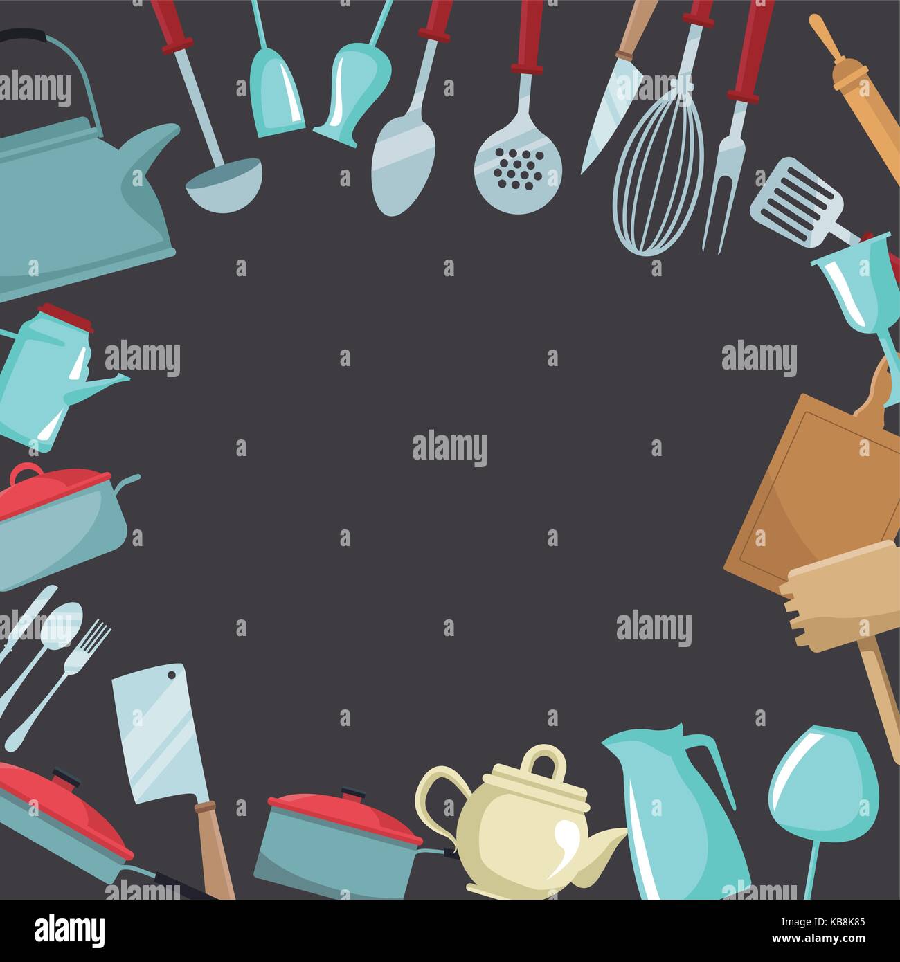 Kitchen utensil background Stock Vector Image & Art - Alamy