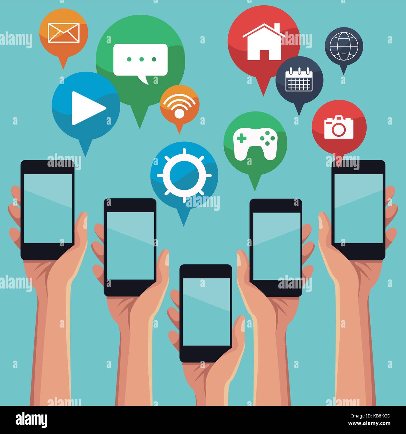 Mobile smartphones app Stock Vector Image & Art - Alamy