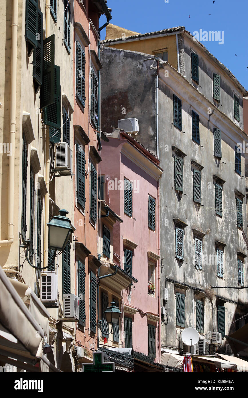 old buildings Corfu town Greece Stock Photo - Alamy