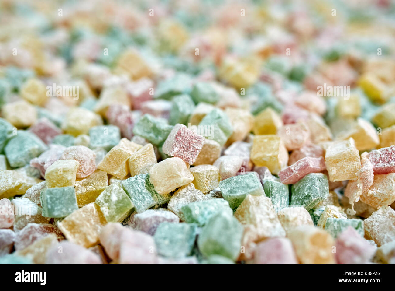 Closeup of turkish delight jelly pieces in various colors Stock Photo ...