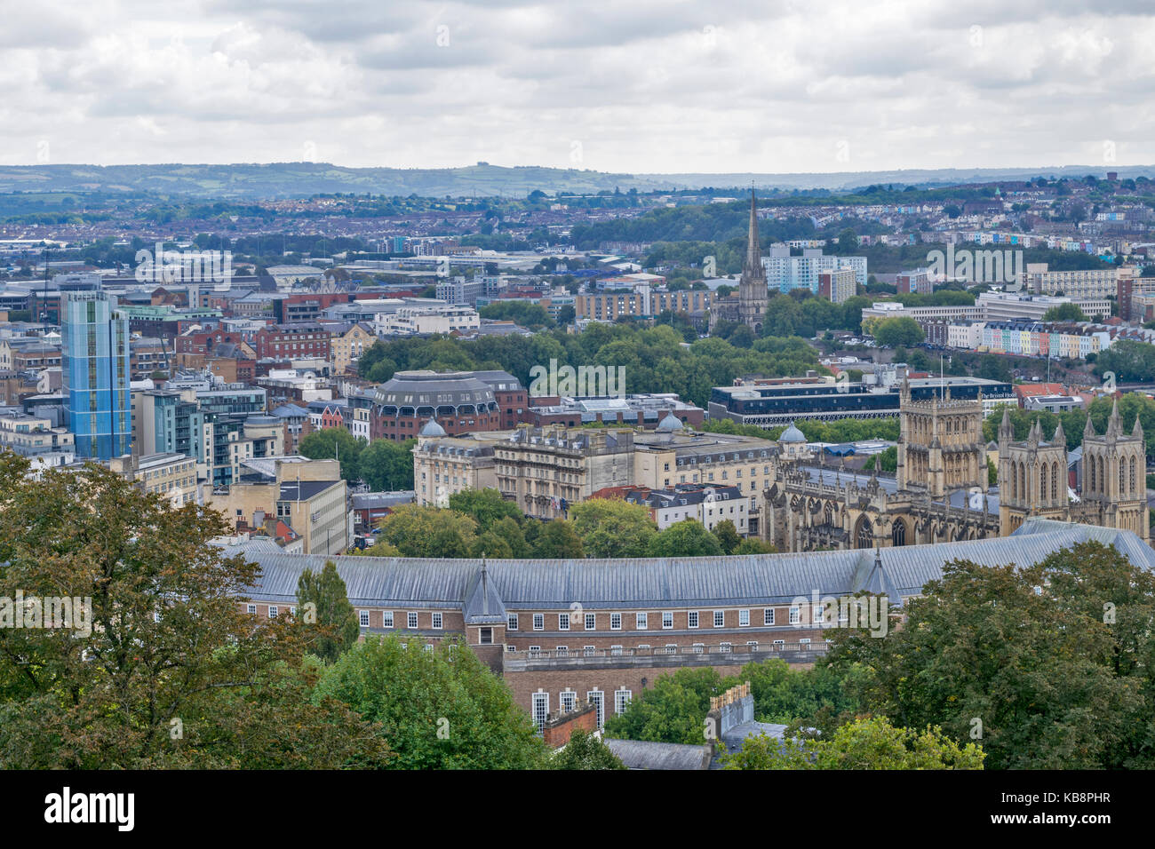 BRISTOL ENGLAND CITY CENTRE CABOT TOWER BRANDON HILL VIEW TO THE ...