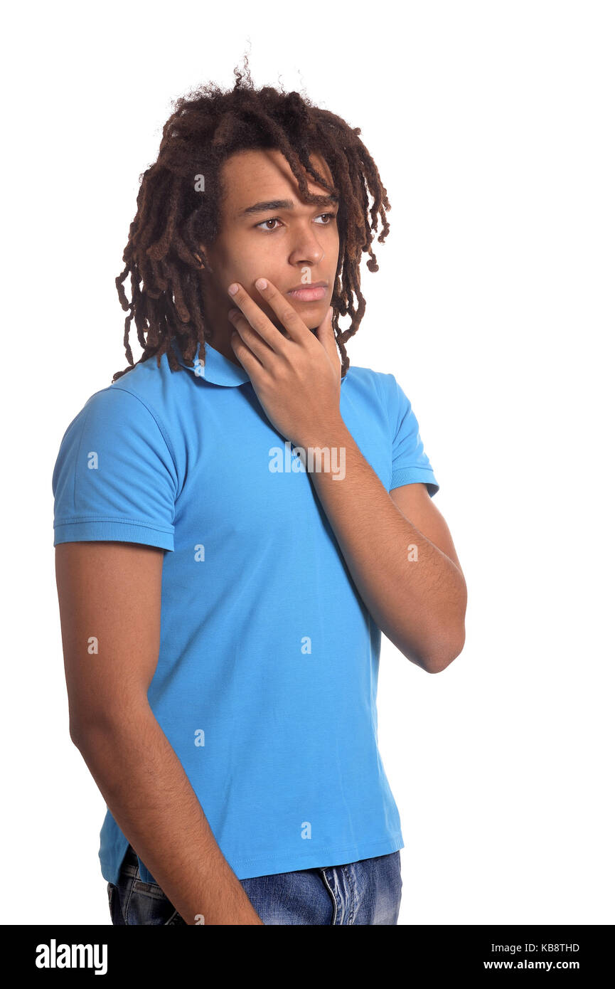 handsome young man thinking Stock Photo - Alamy