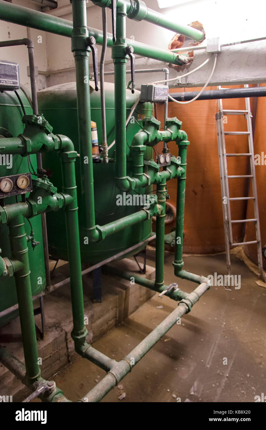View of an old water storage in a plant Stock Photo - Alamy