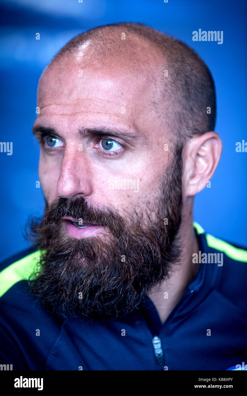 Bruno Saltor, captain of Brighton and Hove Albion FC, at the club's ...