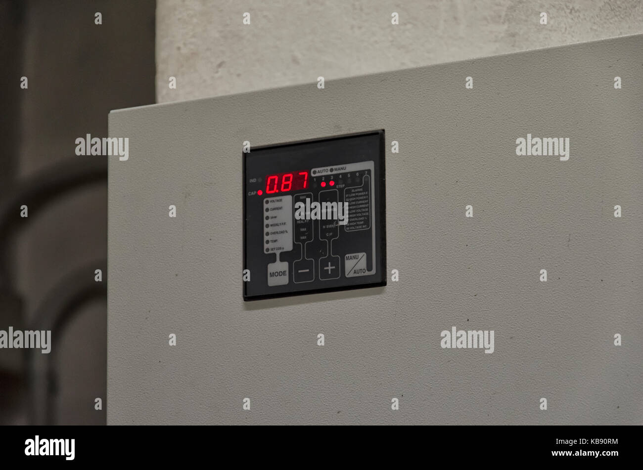 View of a graphic display of a reactive power regulator Stock Photo - Alamy