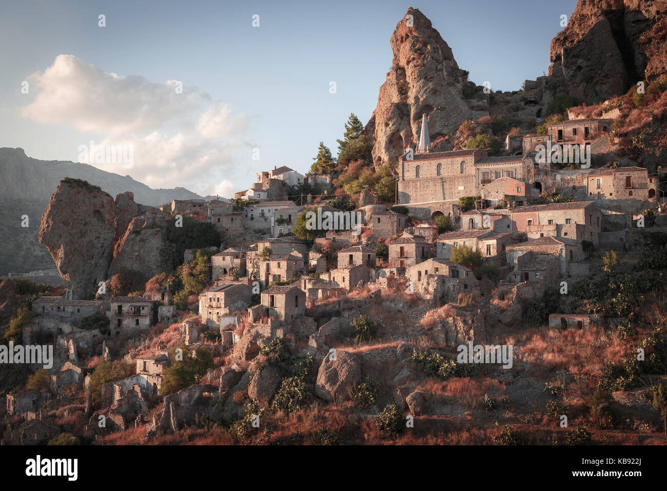 The ghost town of Pentedattilo, Calabria, Italy Stock Photo - Alamy