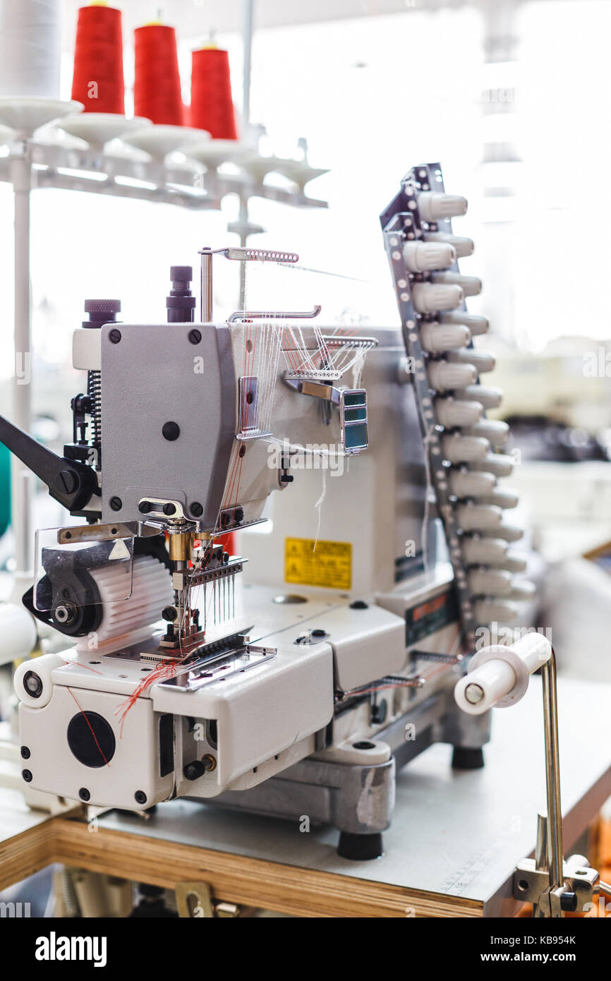 Close up of a professional typewriter for tailoring at a manufacturing ...
