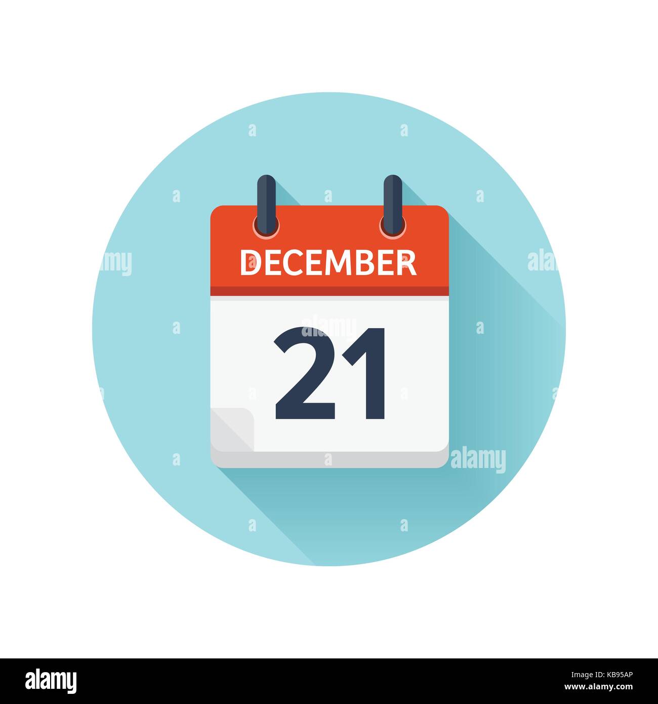 December 21. Vector flat daily calendar icon. Date and time, day, month ...