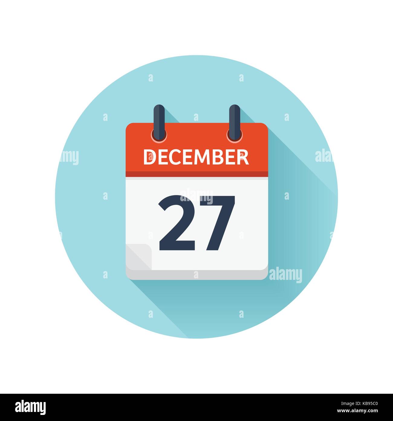 December 27. Vector flat daily calendar icon. Date and time, day, month ...