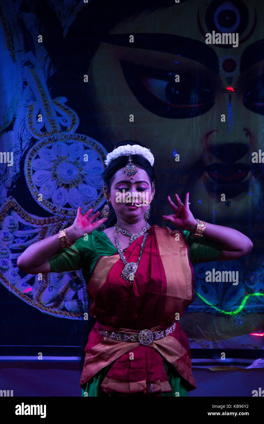 Indian dancers performing during Durga Puja festival in India Stock ...