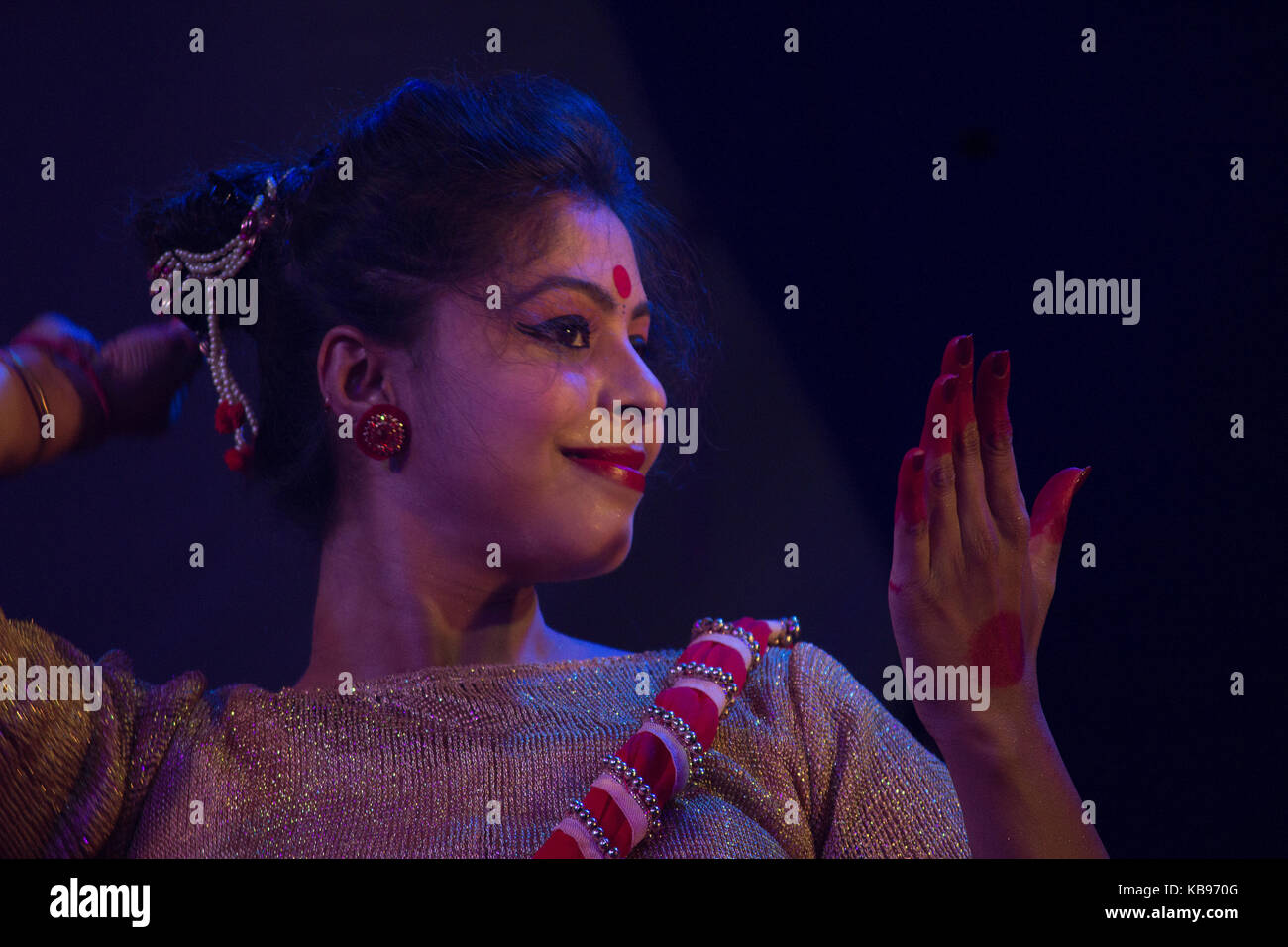 Indian dancers performing during Durga Puja festival in India Stock ...
