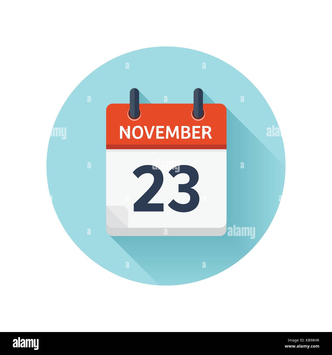 November 23. Vector flat daily calendar icon. Date and time, day, month ...