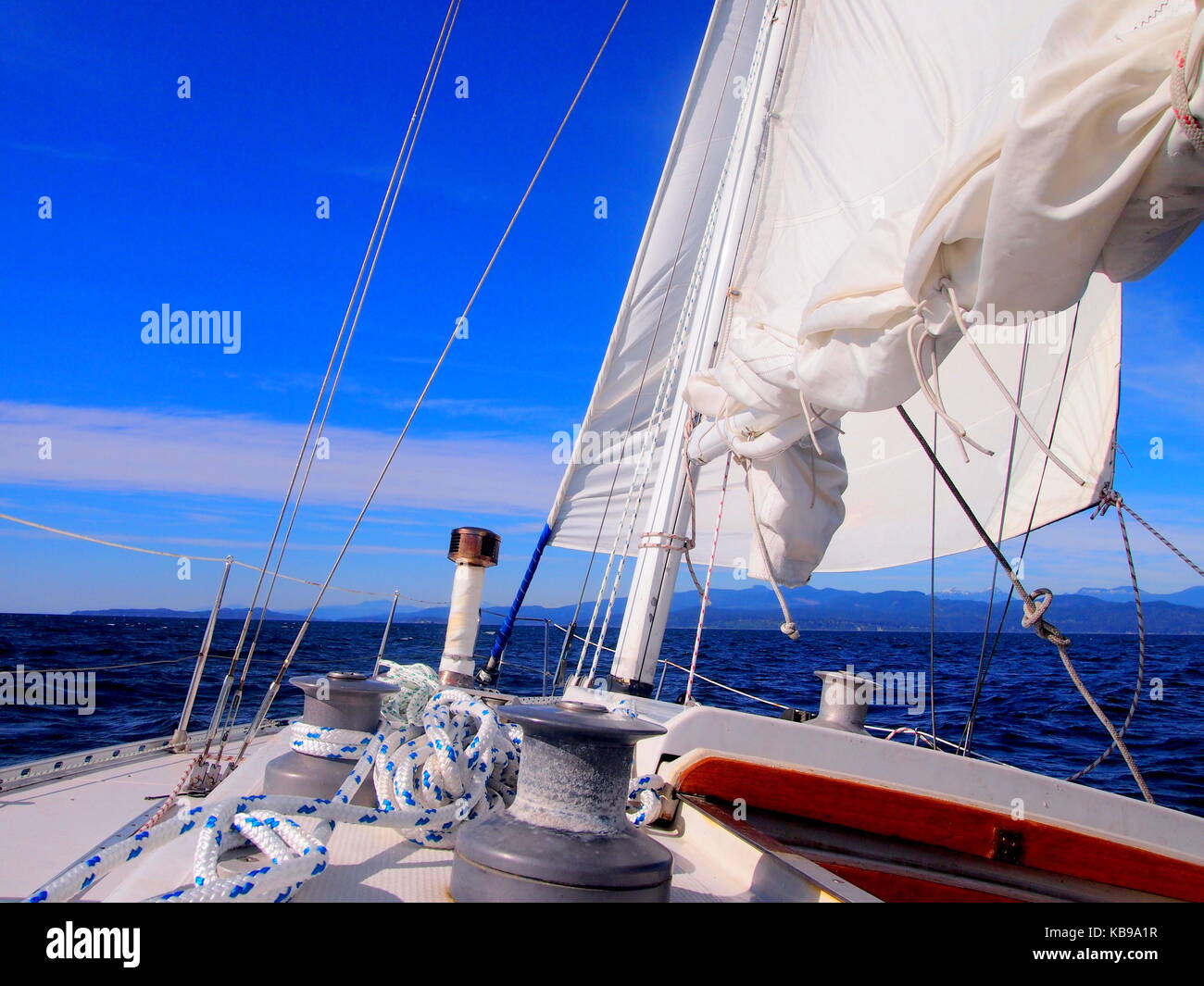 Sailing the Georgias straight Stock Photo - Alamy