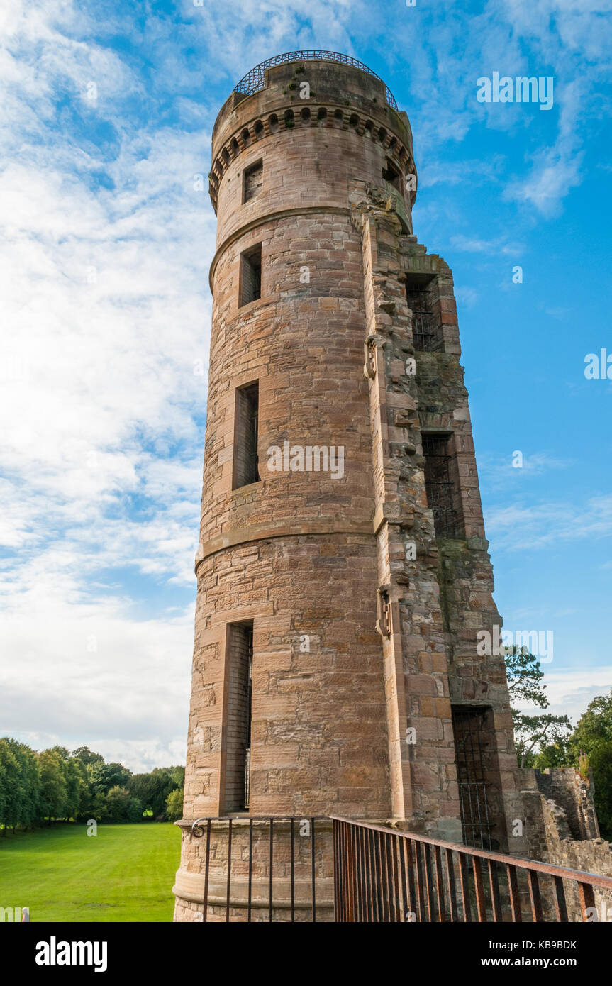 The old tower at the ruins of Eglinton Castle Irvine in Scotland Stock ...
