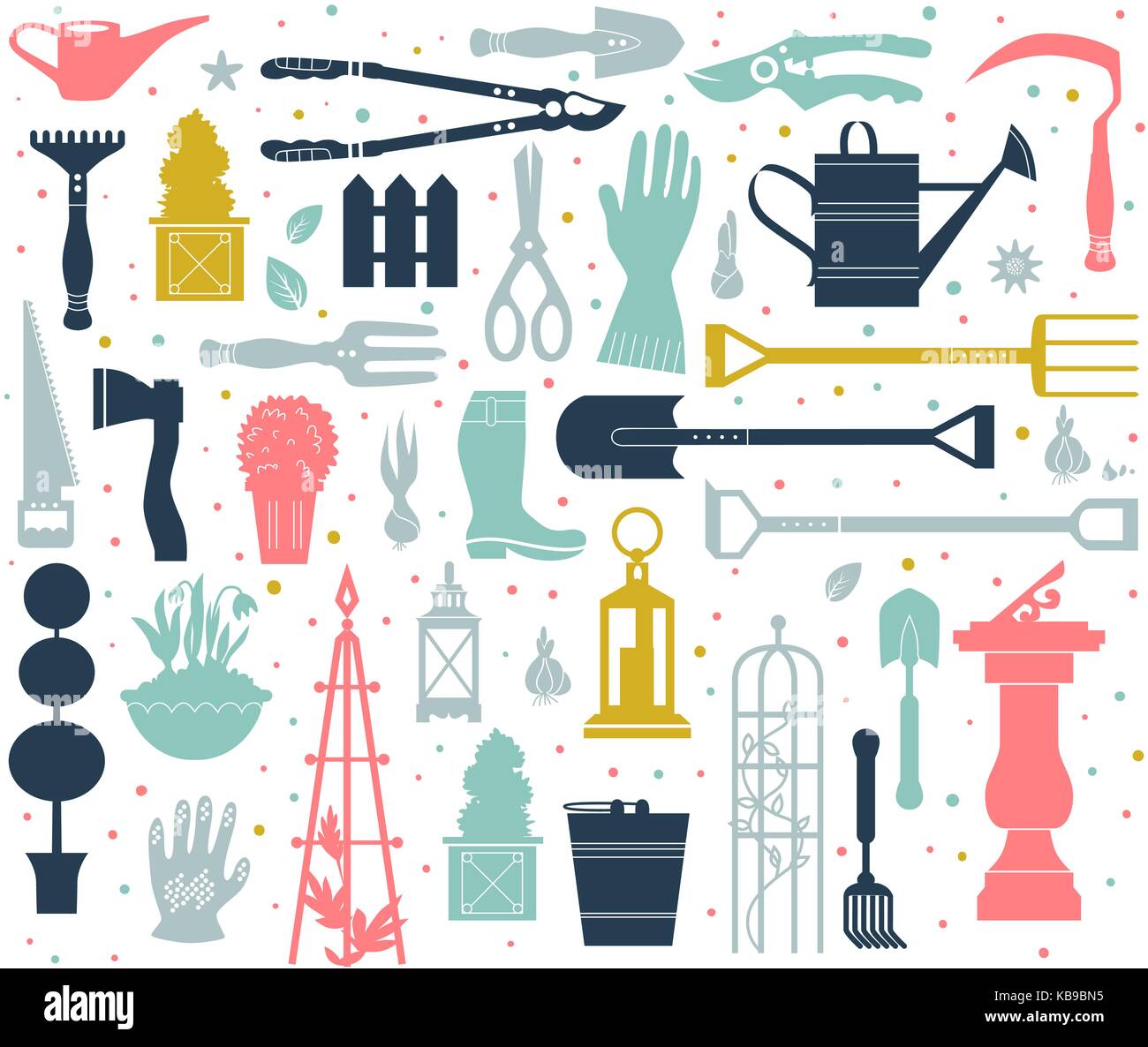 Seamless pattern spring gardening Stock Vector Images - Alamy