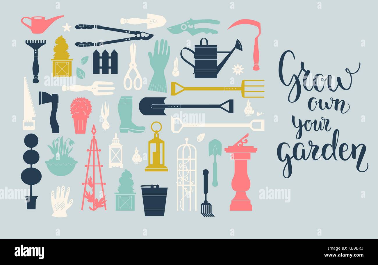 Gardening tools set Stock Vector Image & Art - Alamy