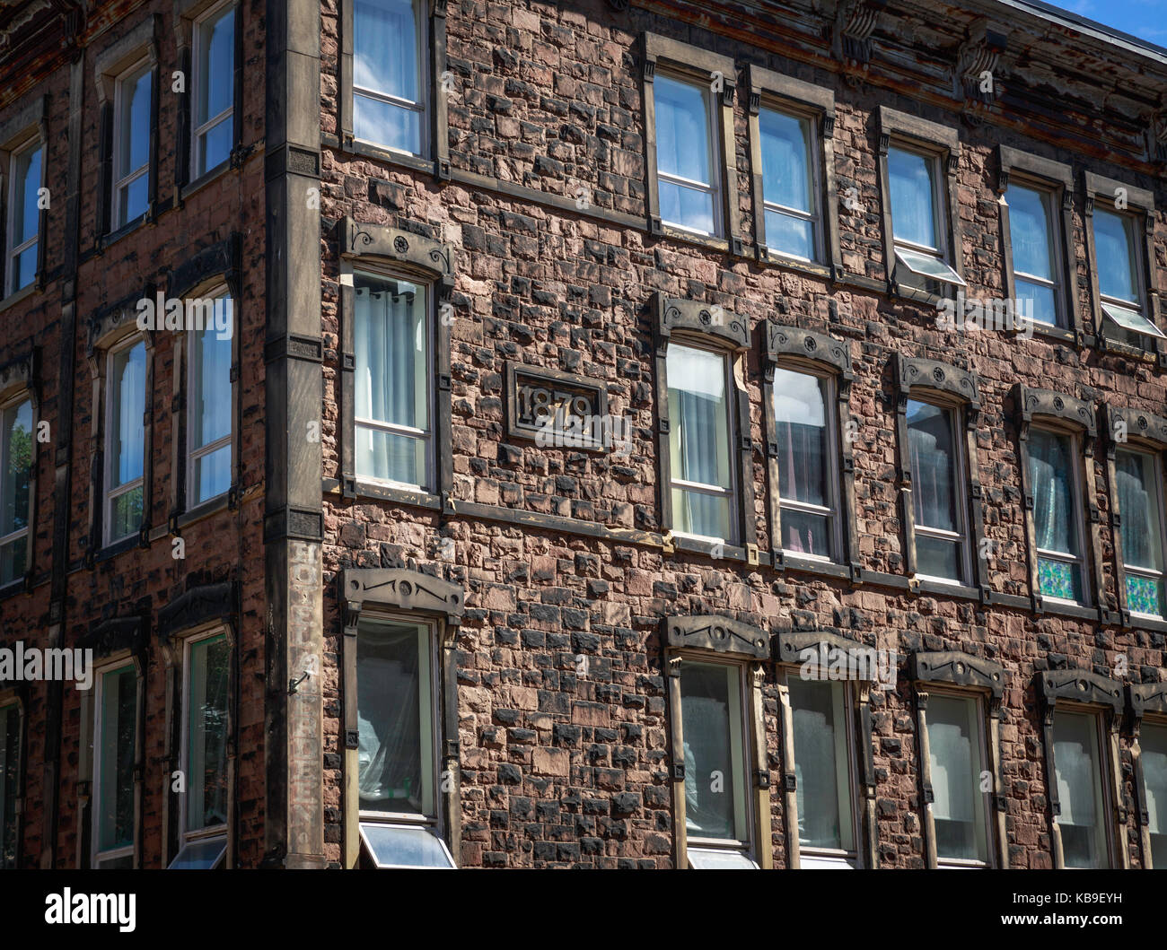 Old stone building circa 1879 in city center, Saint John, New Brunswick ...