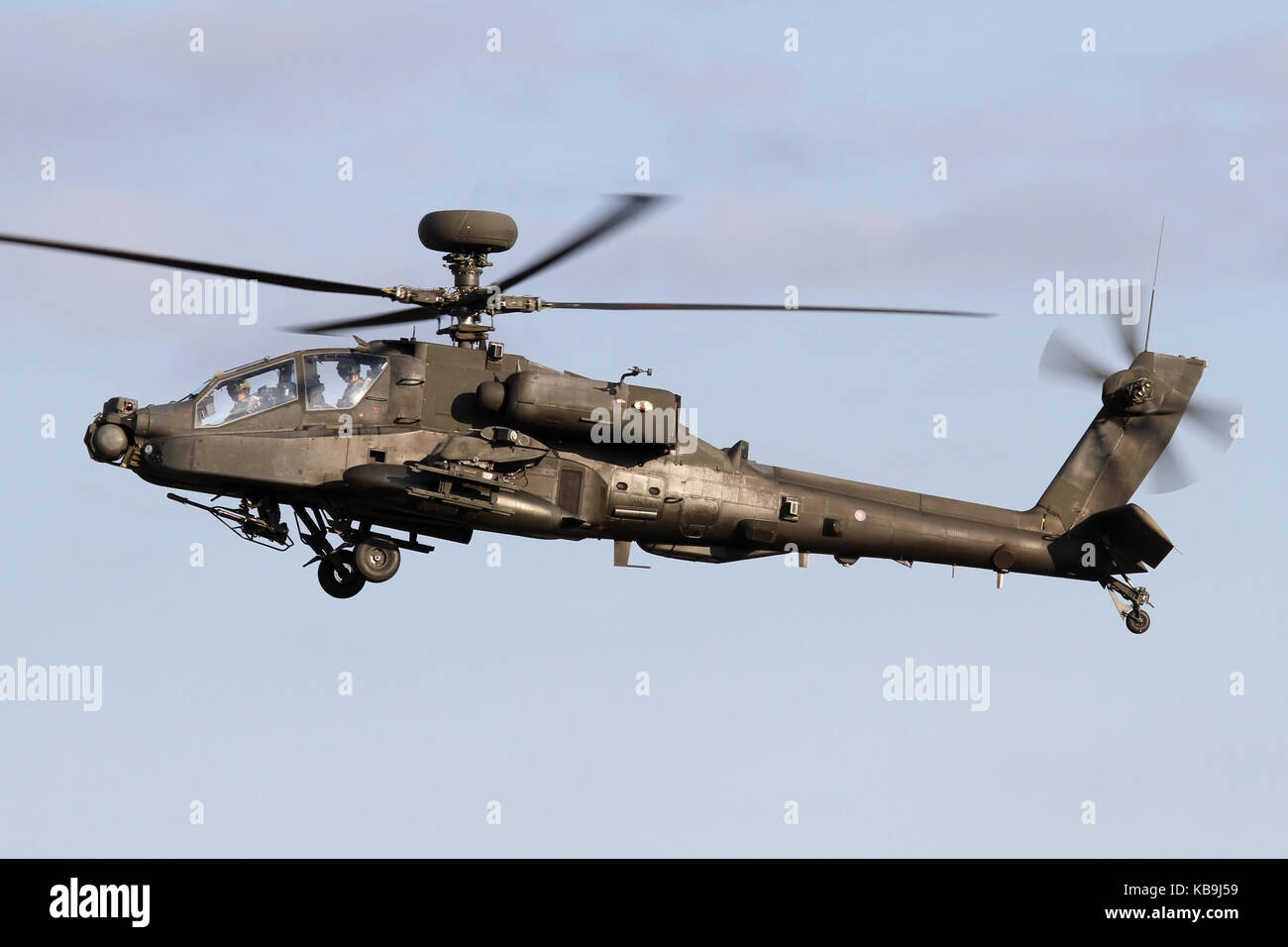 Army Air Corps Apache AH1 in the hover and turning overhead Wattisham ...