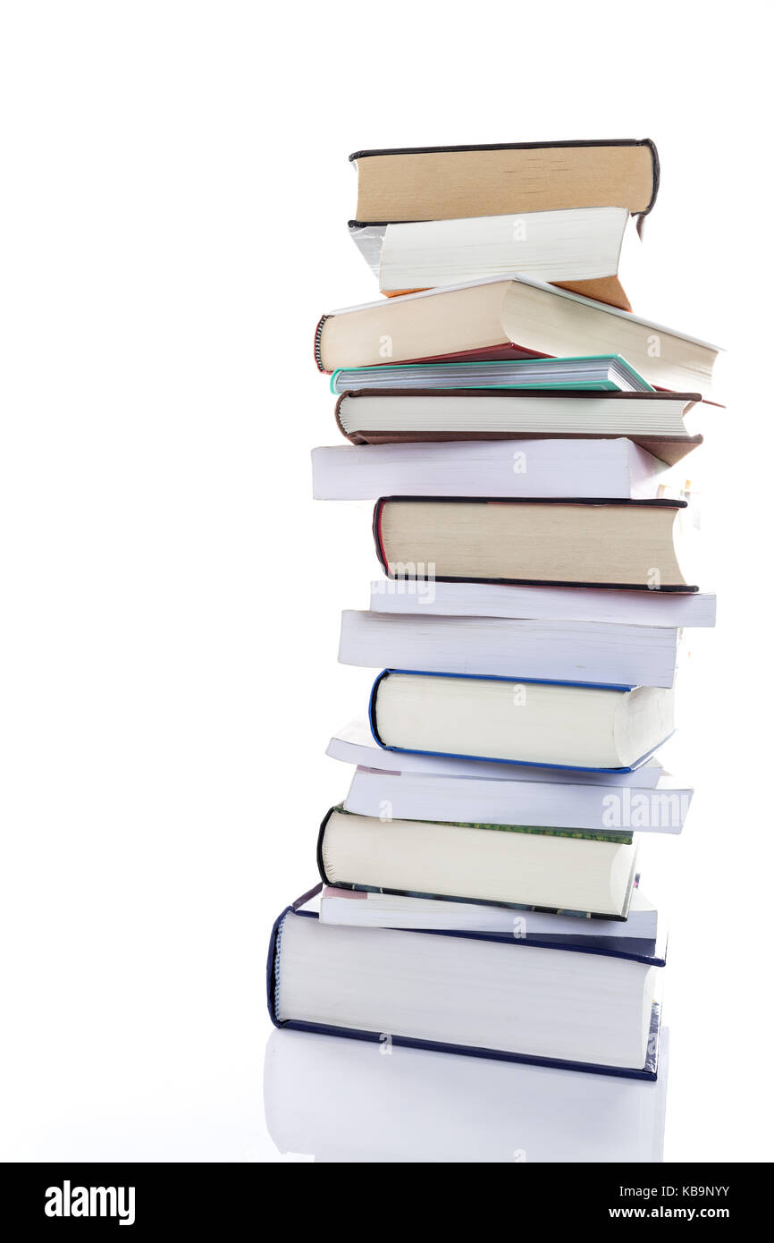 stack of study books of different cover colors Stock Photo - Alamy