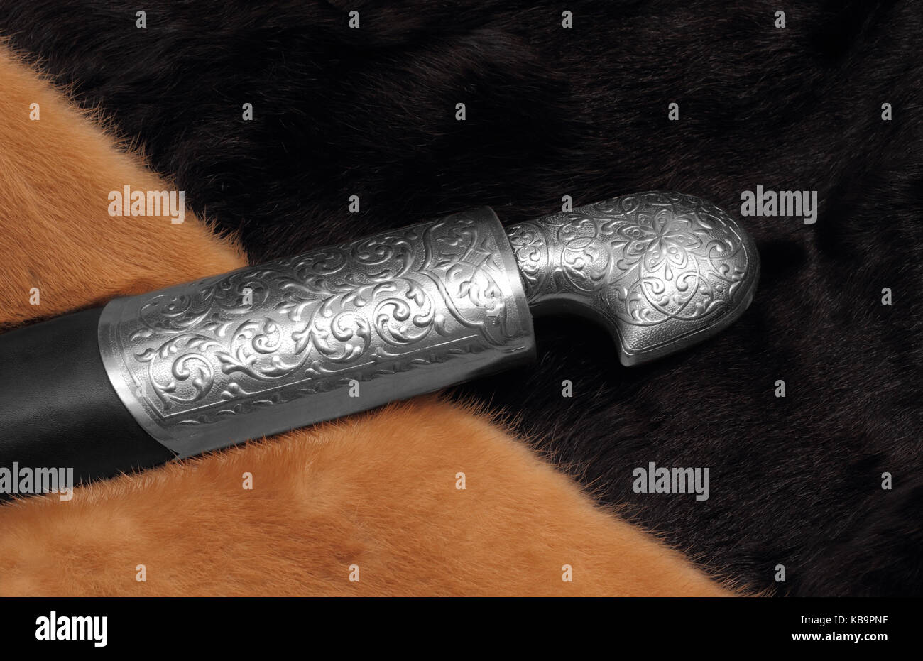 Circassian cavalry sword hilt in a sheath closeup photo Stock Photo - Alamy