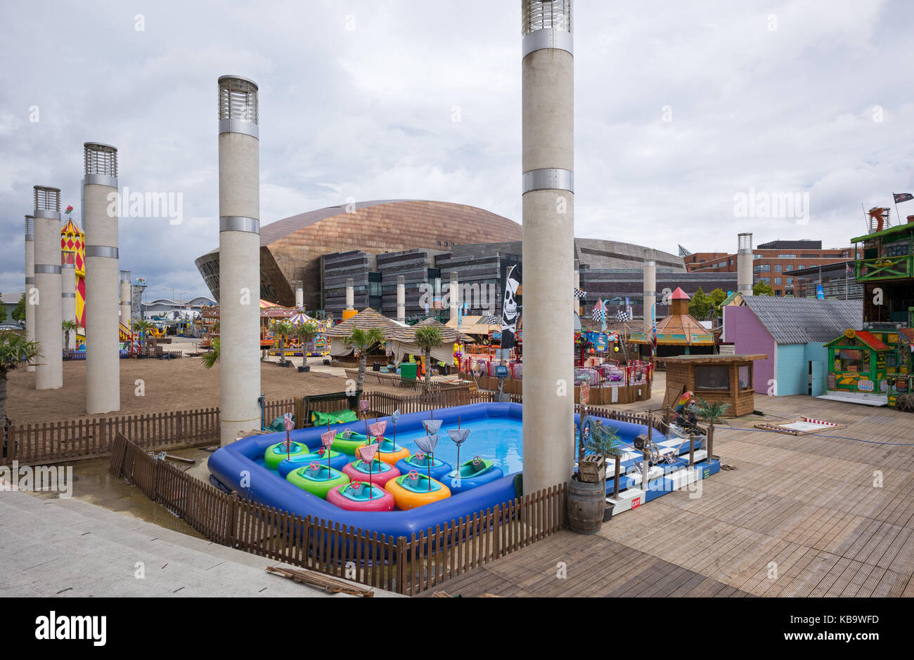 Childrens play area under construction in Roald Dahl Plass, with ...