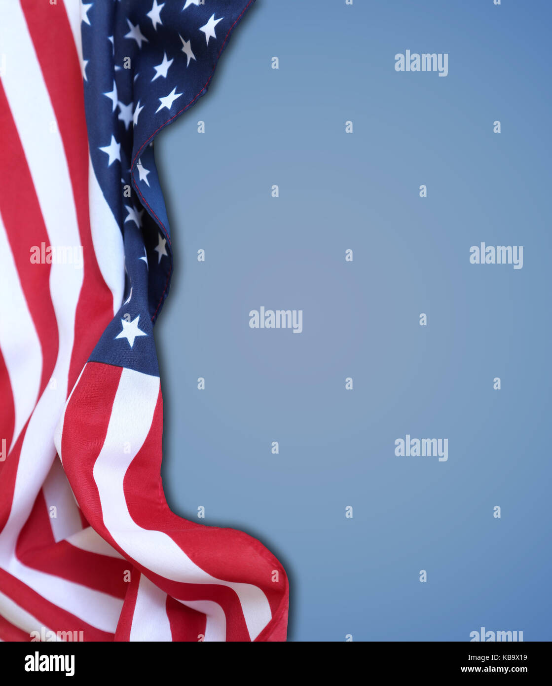 American flag on blue background Stock Photo - Alamy