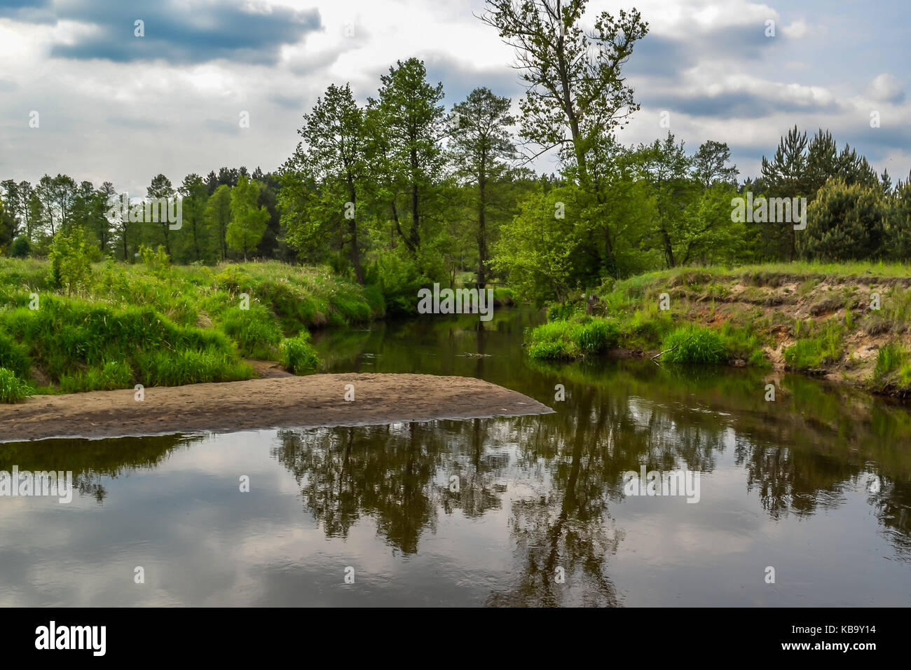Small river Grabia in central Poland Stock Photo - Alamy