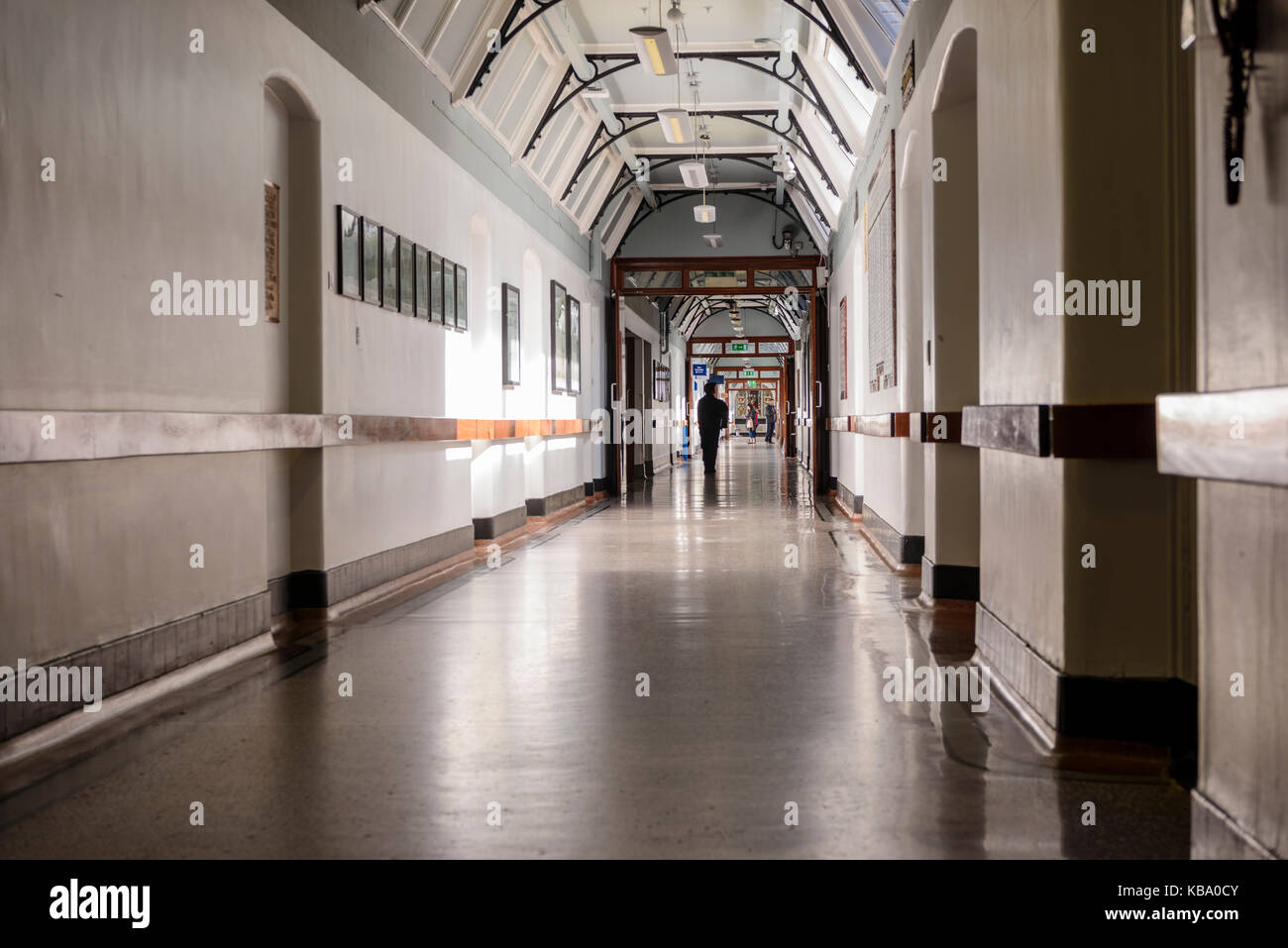Victorian corridor at the Royal Victoria Hospital, Belfast Stock Photo ...