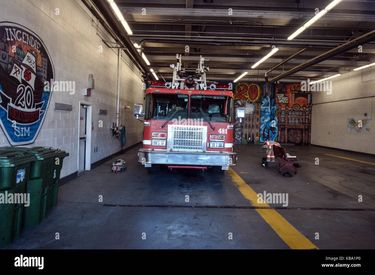 Fire Engine Montreal Canada fire station sign signs lights building ...