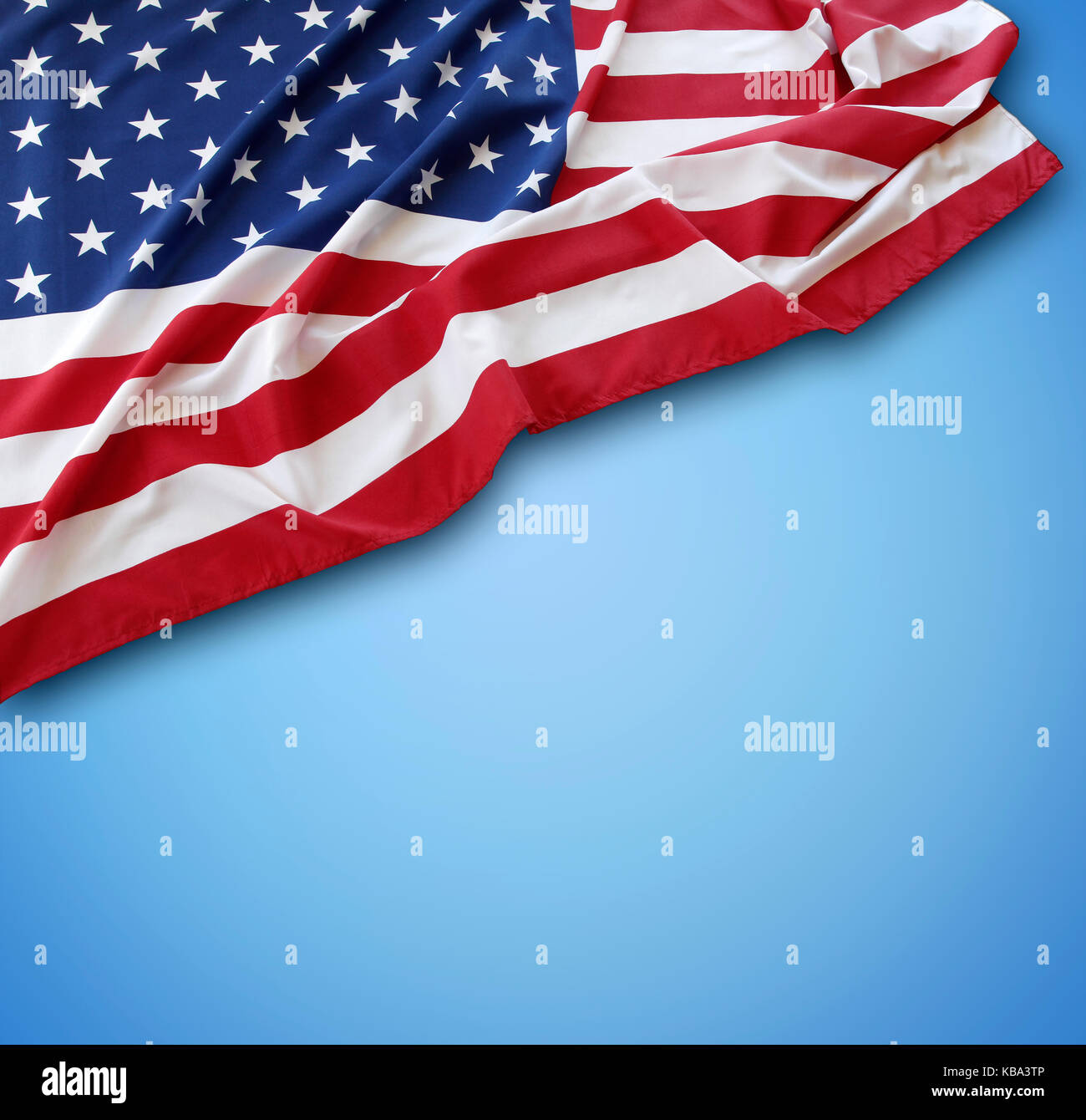 American flag on blue background Stock Photo - Alamy