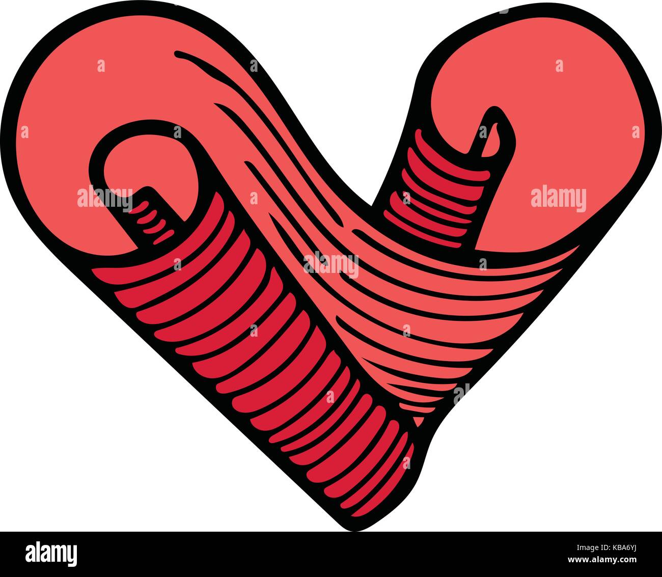 White paper heart in Stock Vector Images - Alamy