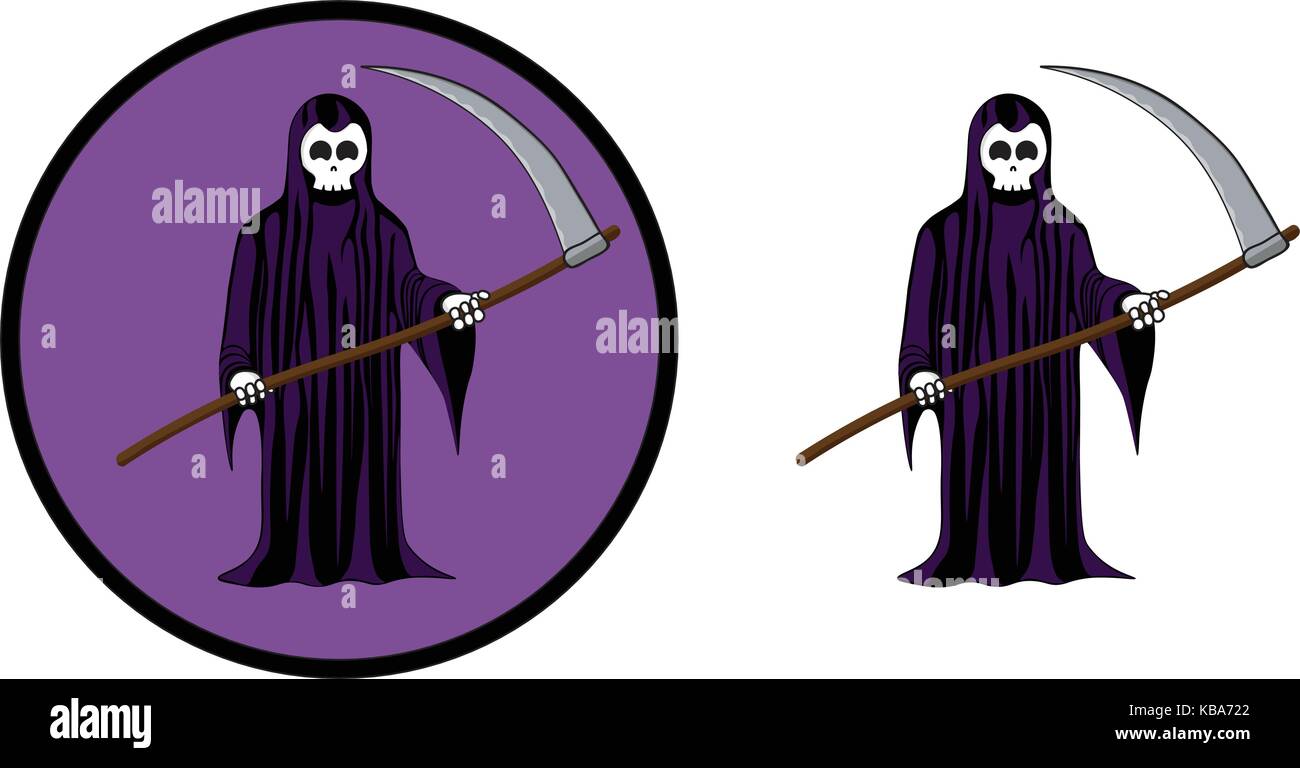 Vector cartoon illustration grim reaper hi-res stock photography and ...
