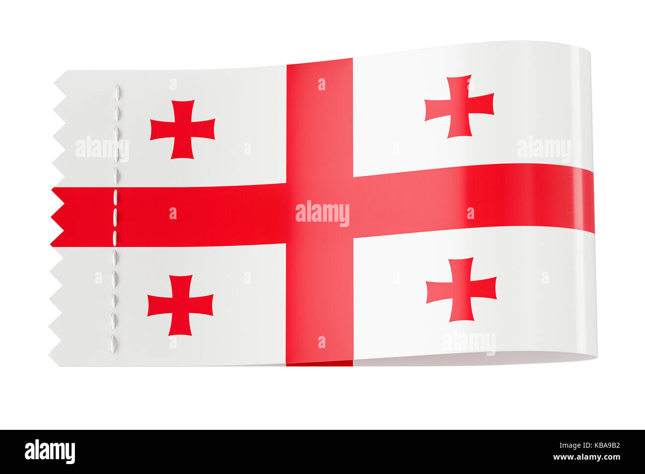 Clothing tag, label with flag of Georgia. 3D rendering isolated on ...