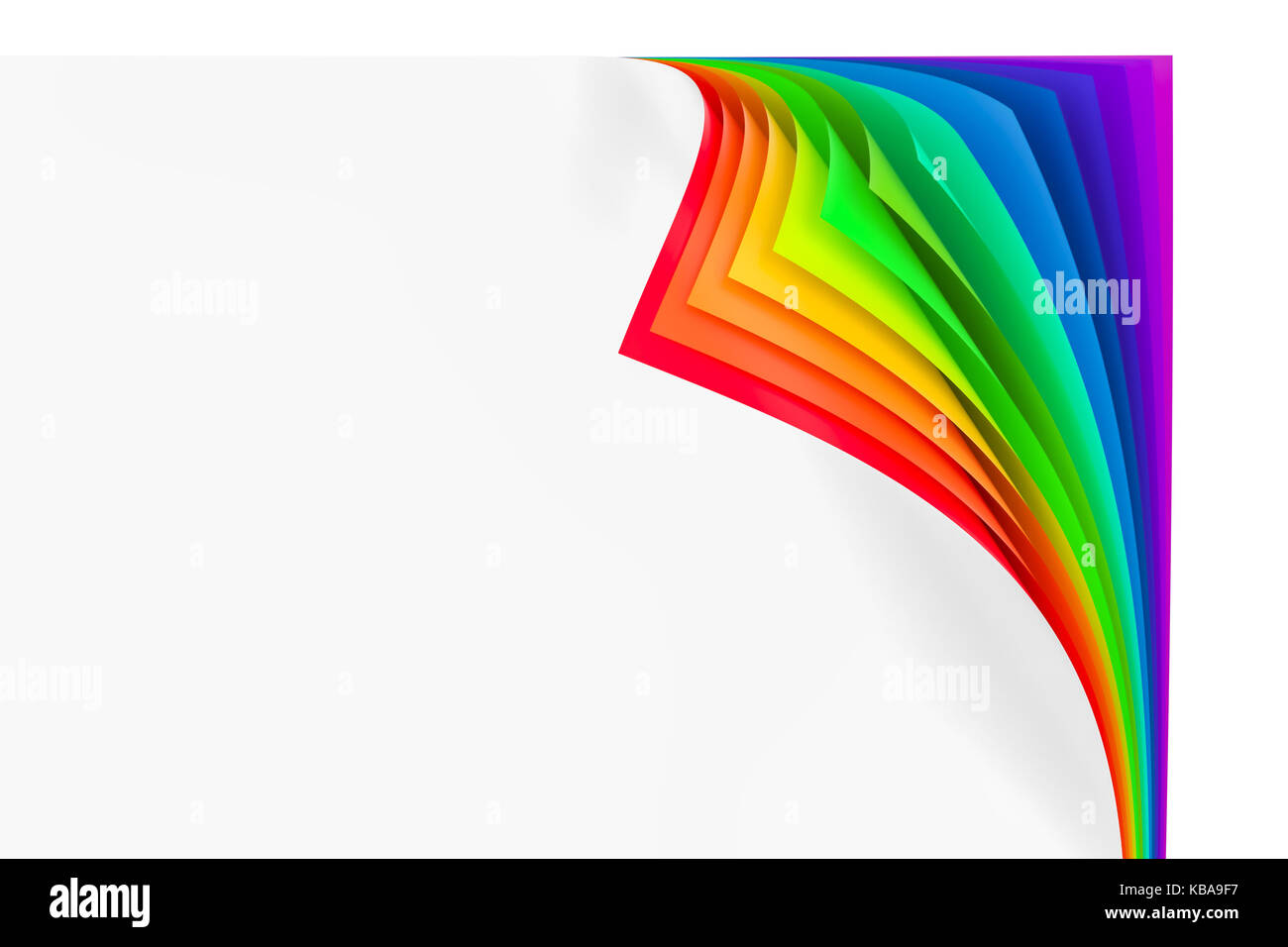 Colored rainbow curled corners, 3D rendering Stock Photo - Alamy