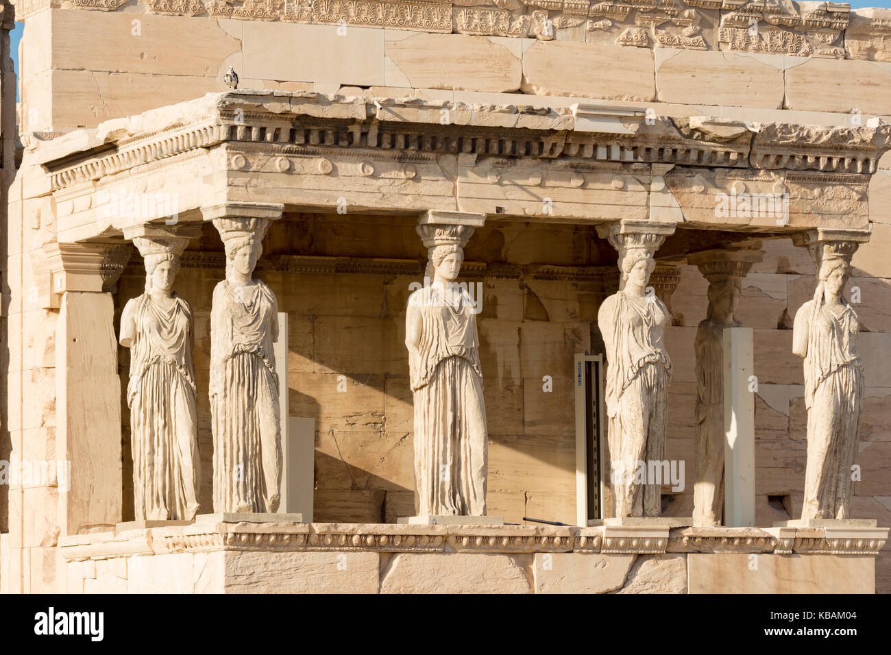karyatides statues inside acropolis Stock Photo - Alamy