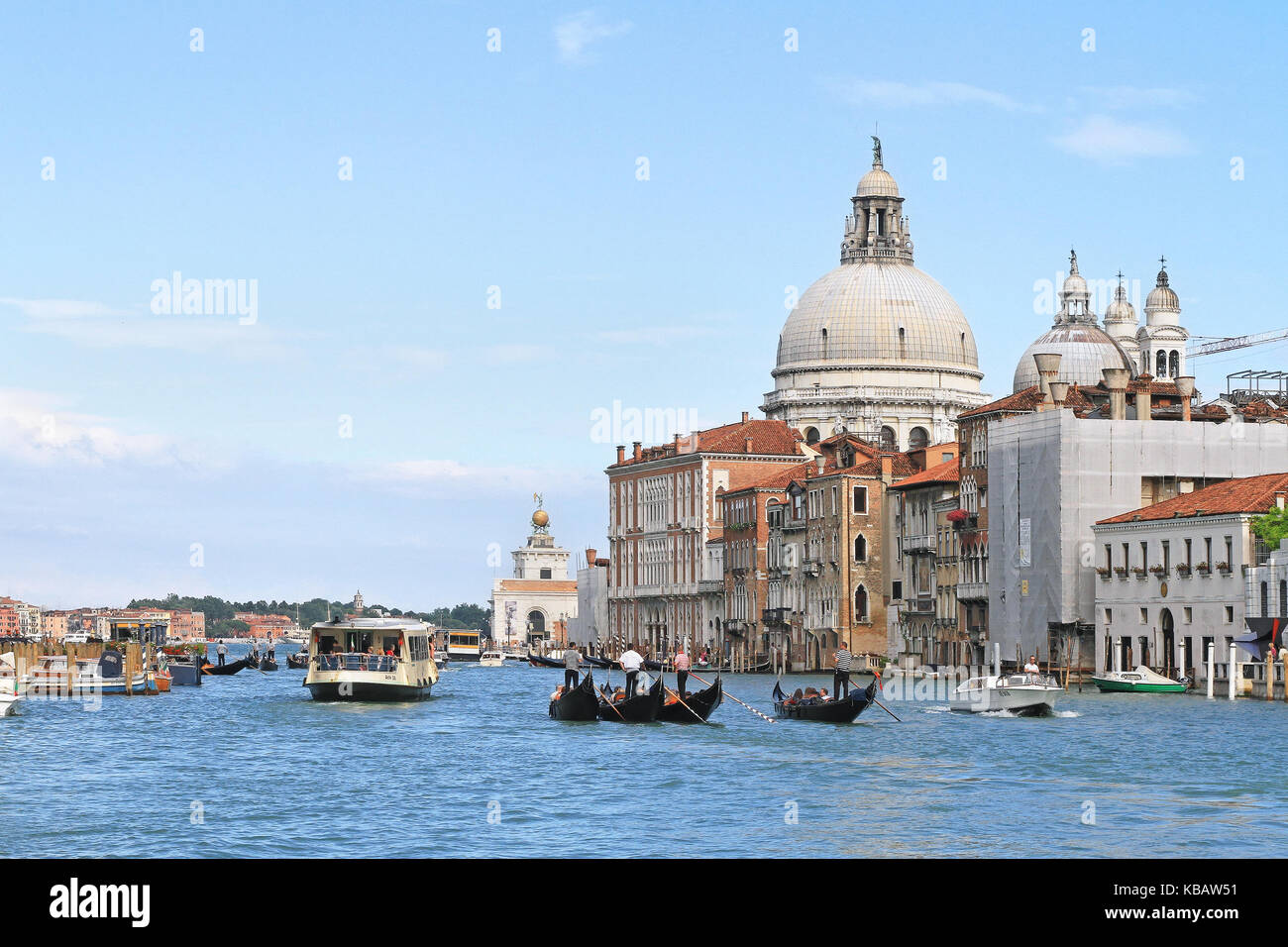 VENICE, ITALY - June 16: Famous Grand Canal with medieval architecture ...