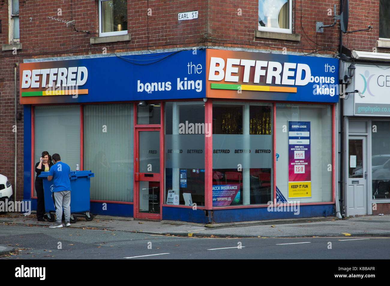 Betfred betting shop In Leigh, England, UK Stock Photo - Alamy