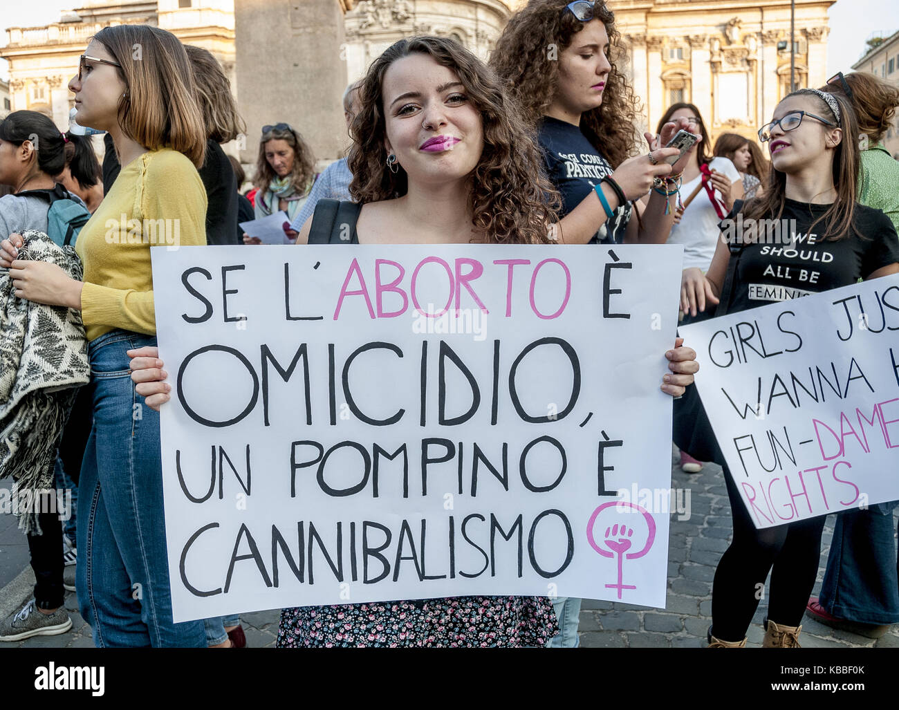 Rome, Italy. 28th Sep, 2017. Manifestation of the feminist movement # ...