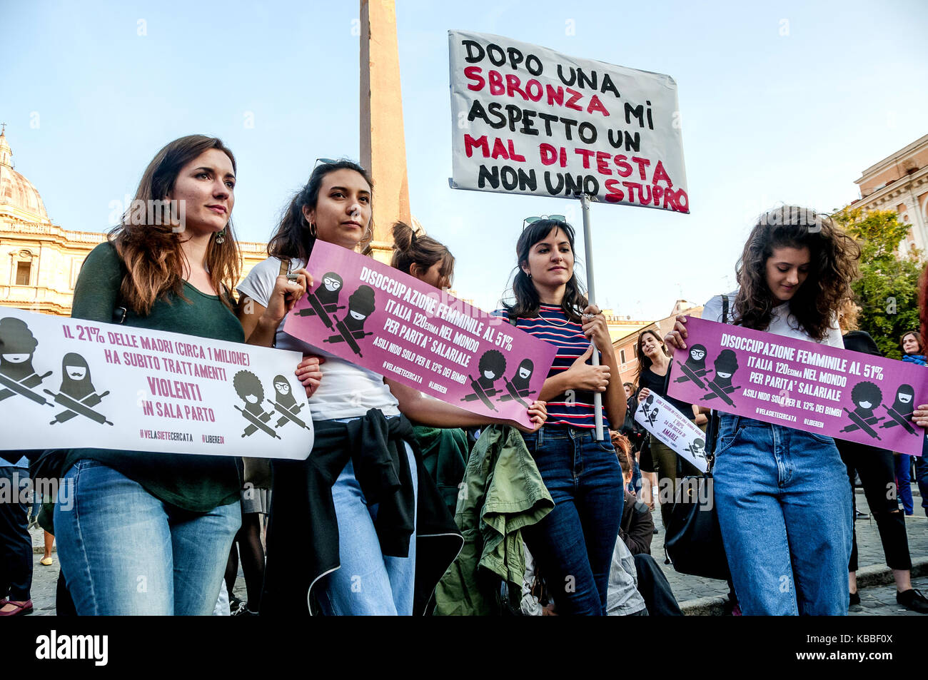Rome, Italy. 28th Sep, 2017. Manifestation of the feminist movement # ...
