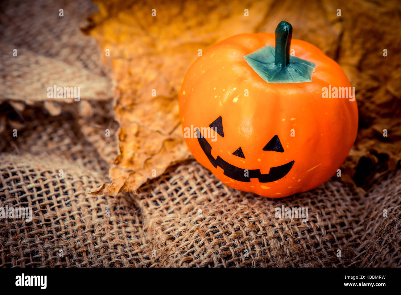 Halloween with copy space and pumpkin Stock Photo - Alamy