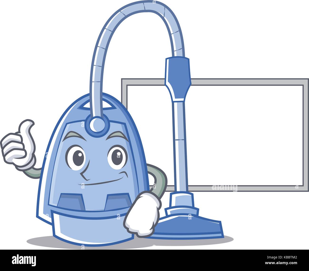 Thumbs up with board vacuum cleaner character cartoon Stock Vector ...