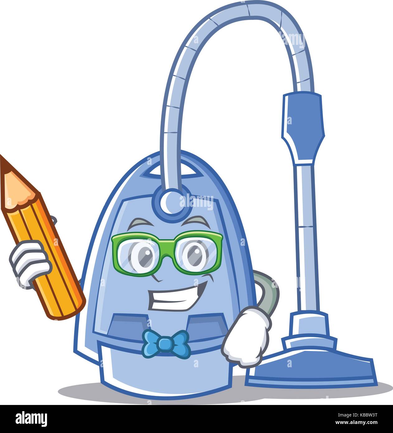 Student with pencil vacuum cleaner character cartoon Stock Vector Image ...