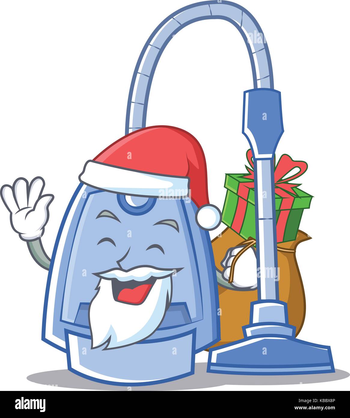 Santa with gift vacuum cleaner character cartoon Stock Vector Image ...
