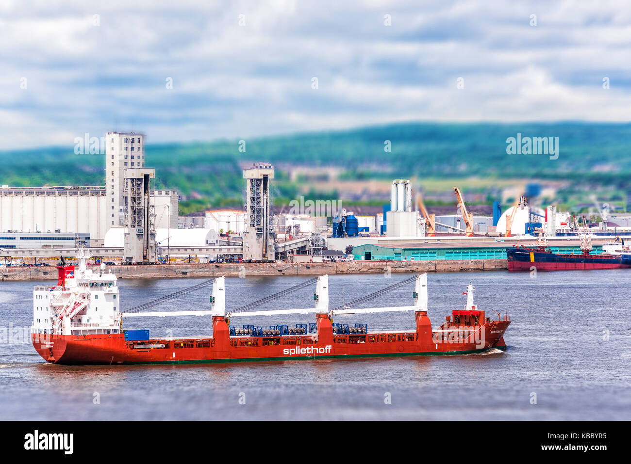 Levis, Canada - June 4, 2017: Cityscape and skyline of Quebec City with ...