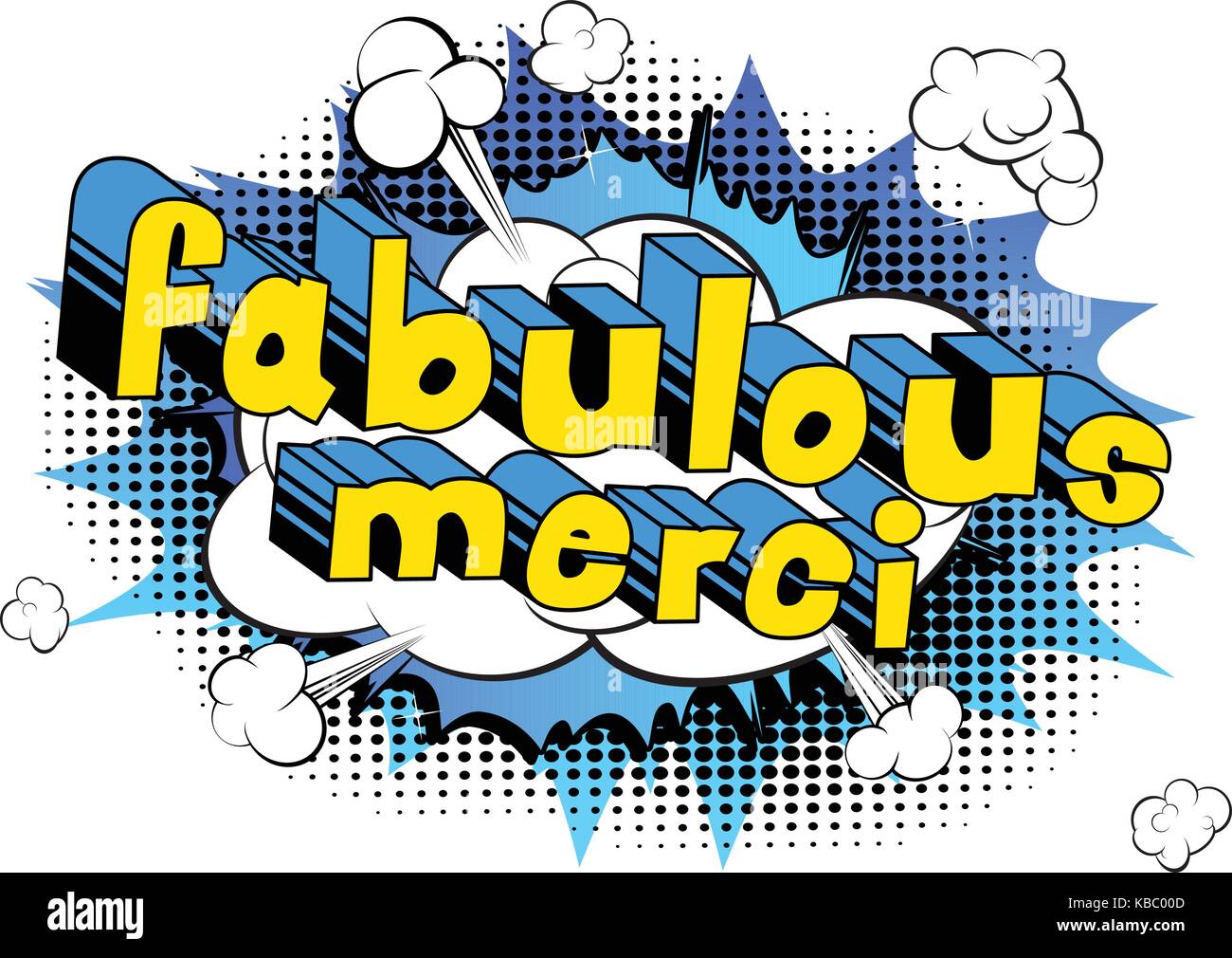 Fabulous Merci - Thank You in French - Comic book style word on ...