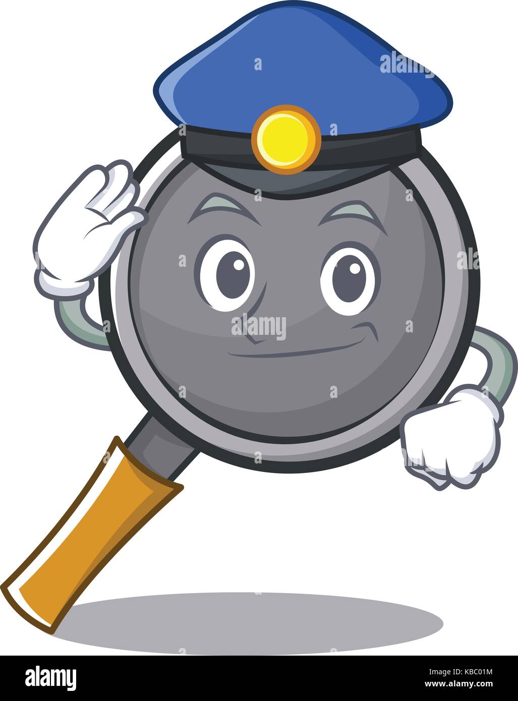 Police frying pan cartoon character Stock Vector Image & Art - Alamy