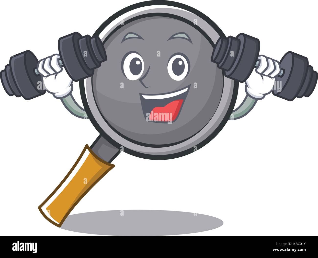Fitness frying pan cartoon character Stock Vector Image & Art - Alamy