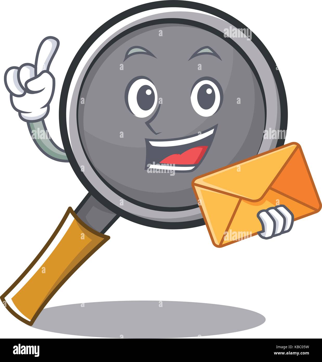 With envelope frying pan cartoon character Stock Vector Image & Art - Alamy